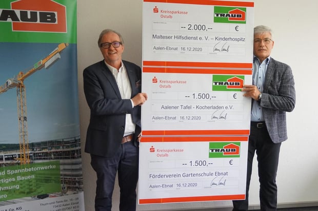 Bauunternehmen Franz Traub spendet 5000 Euro