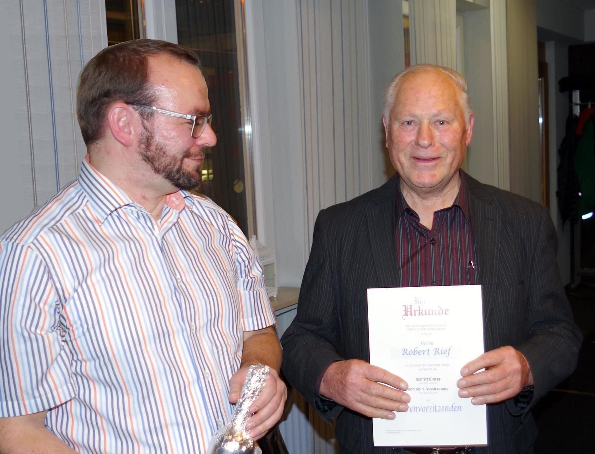 Robert Rief ist Ehrenvorsitzender