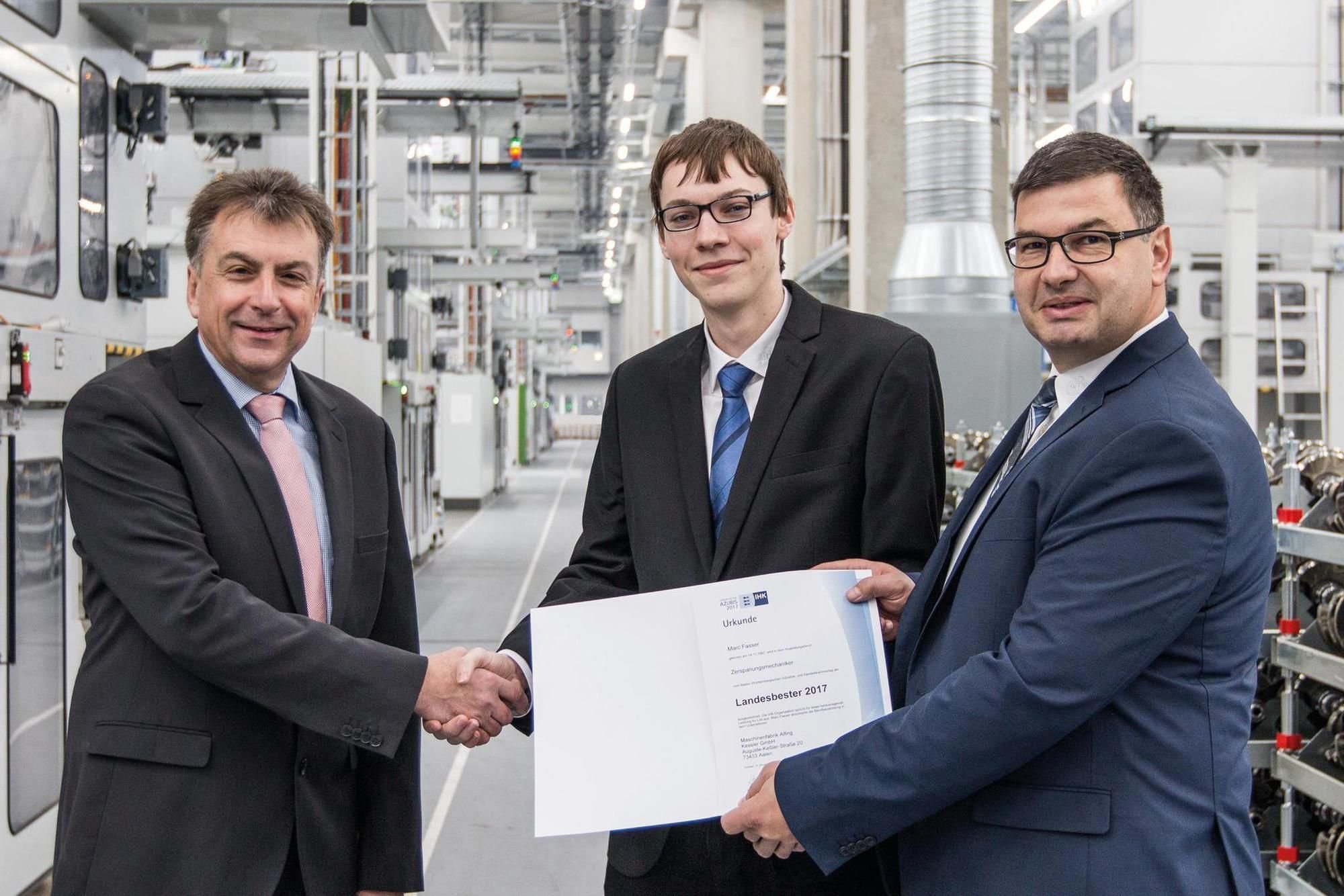 Landessieger kommt von der Maschinenfabrik Alfing Kessler GmbH