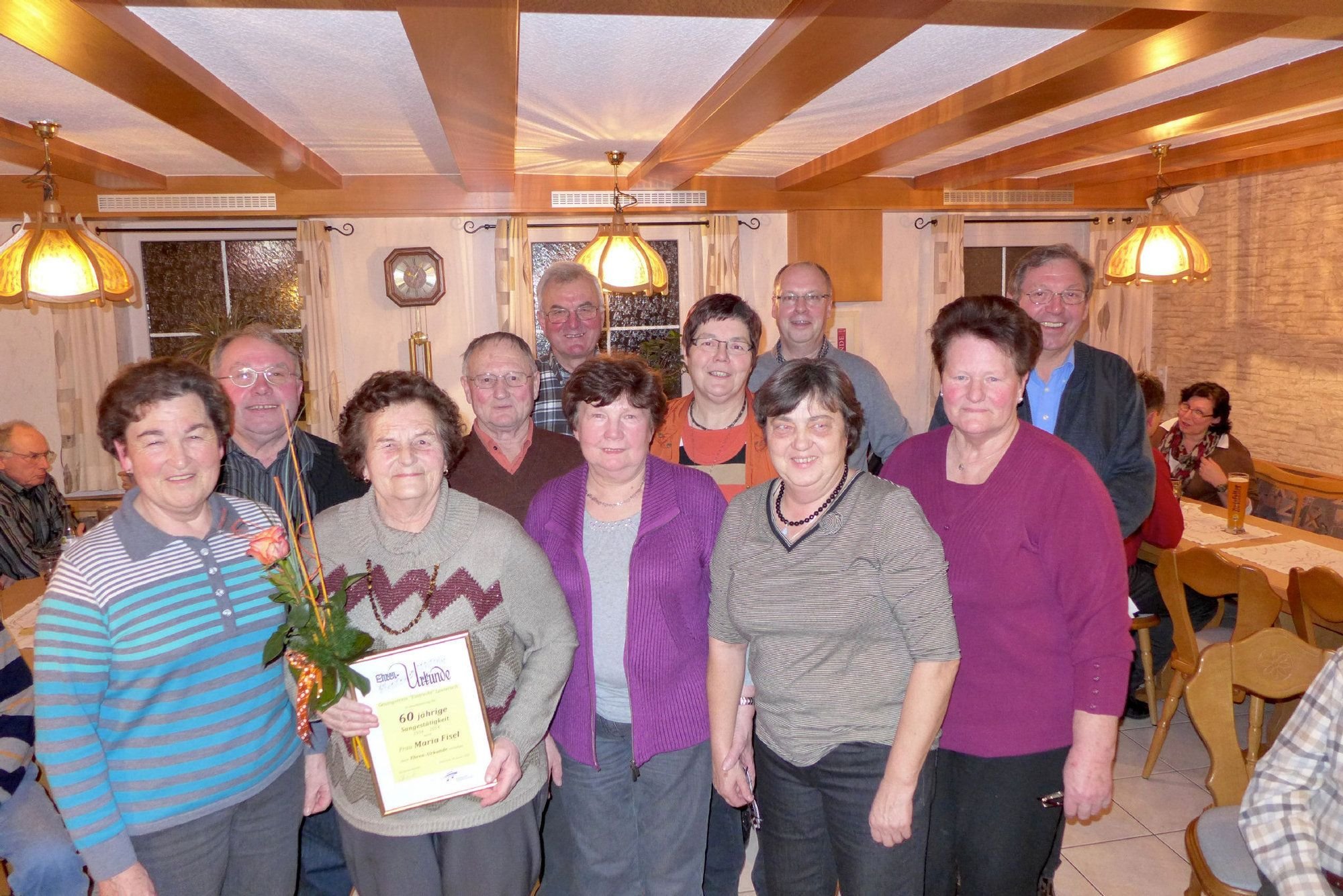 Gesangverein ehrt verdiente Sänger