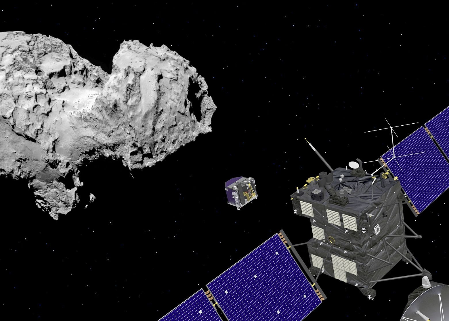 Raumsonde Rosetta fliegt durchs All