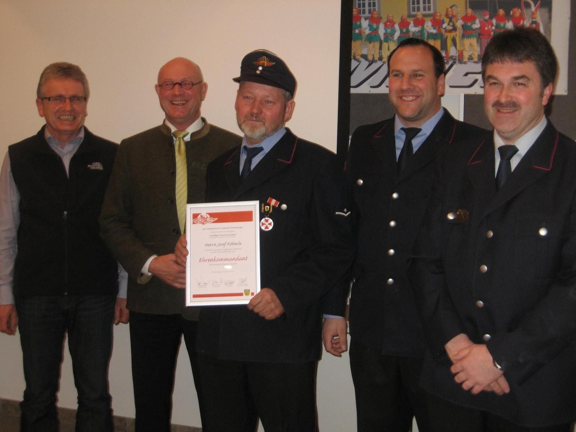 Josef Köberle ist nun Ehrenkommandant